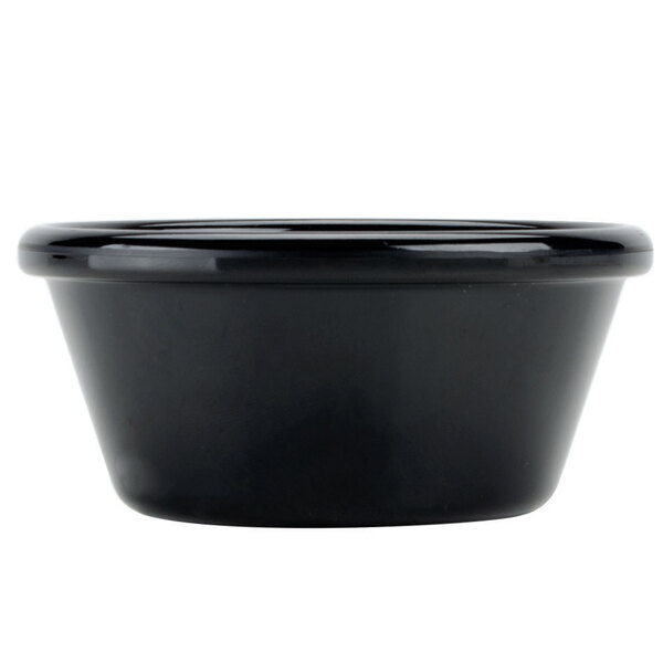 Carlisle 4312603 Black 6 oz. Smooth Plastic Ramekin - 48/Case