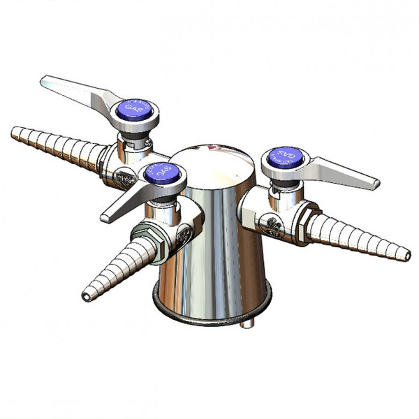 T&S BL-4203-03 Vandal-Resistant Lab Turret with 3 Hose Cocks