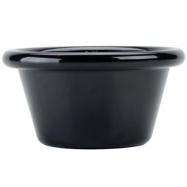 Carlisle 4312203 Black 2 oz. Smooth Plastic Ramekin - 48/Case