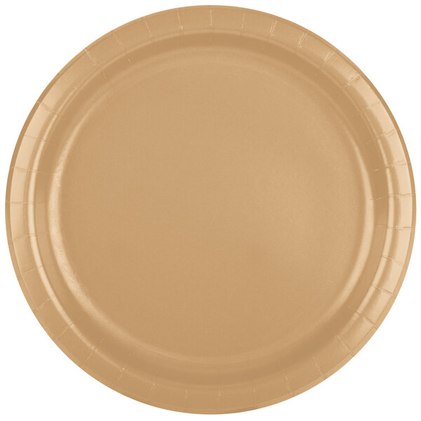 Creative Converting 47103B 9" Glittering Gold Paper Plate - 240/Case