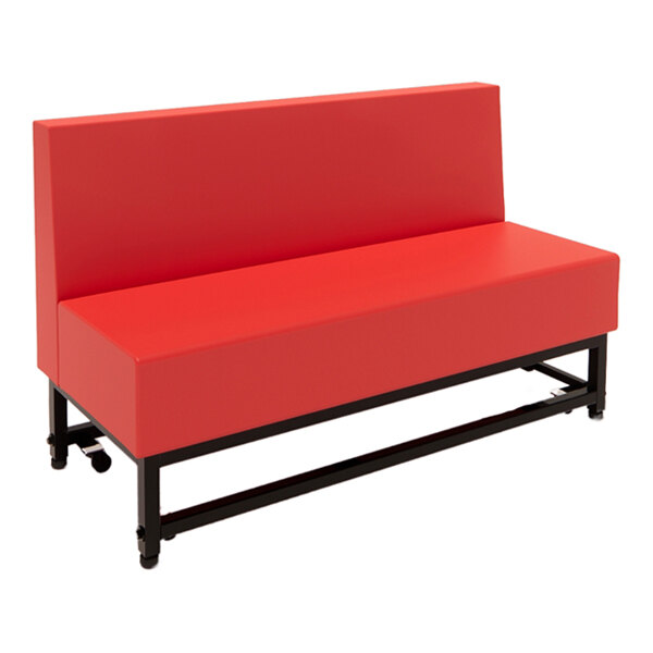 Plymold Mesa 60" Long American Beauty Red Rolling Single Booth with ...