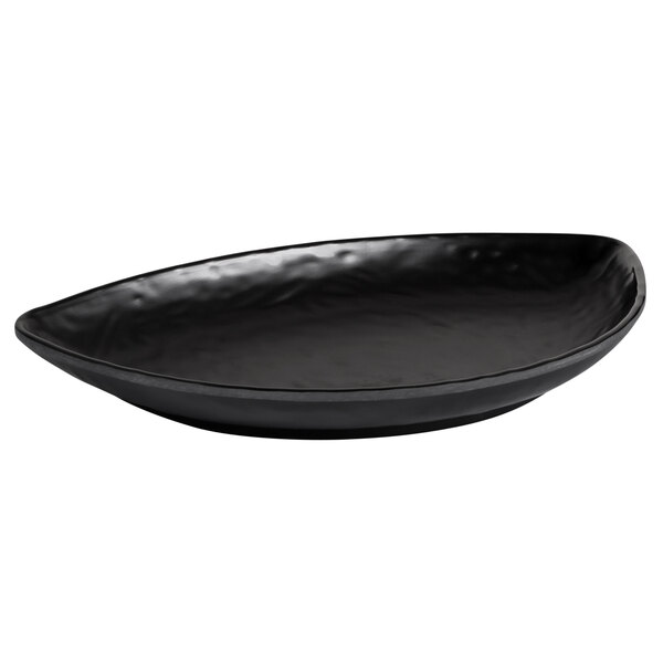 Elite Global Solutions JW6014 Ore 9 3/4" x 6 1/4" Black Half-Moon Tray ...