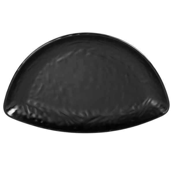Elite Global Solutions JW6014 Ore 9 3/4" x 6 1/4" Black Half-Moon Tray ...