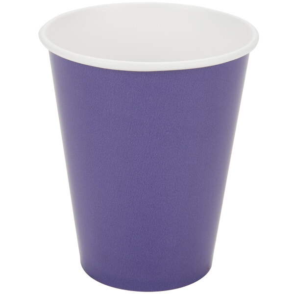 Creative Converting 56115B 9 oz. Purple Poly Paper Hot / Cold Cup - 240 ...