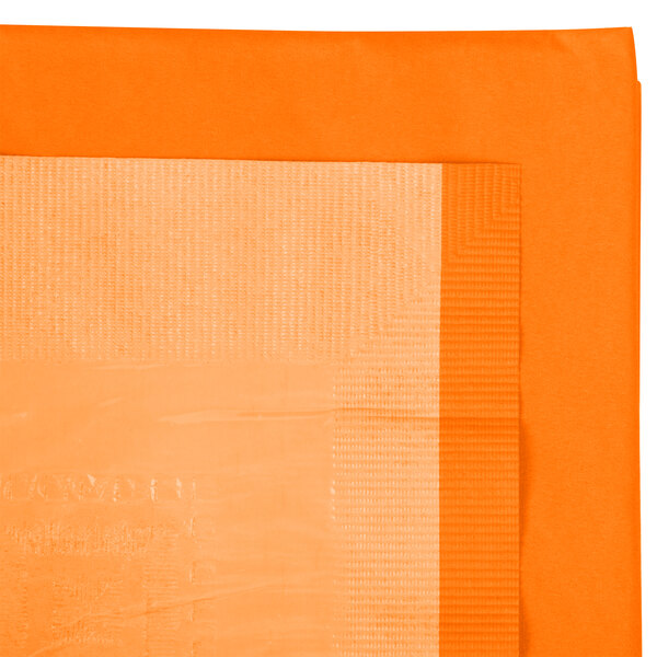 Creative Converting 710237 54" x 108" Sunkissed Orange Tissue / Poly ...