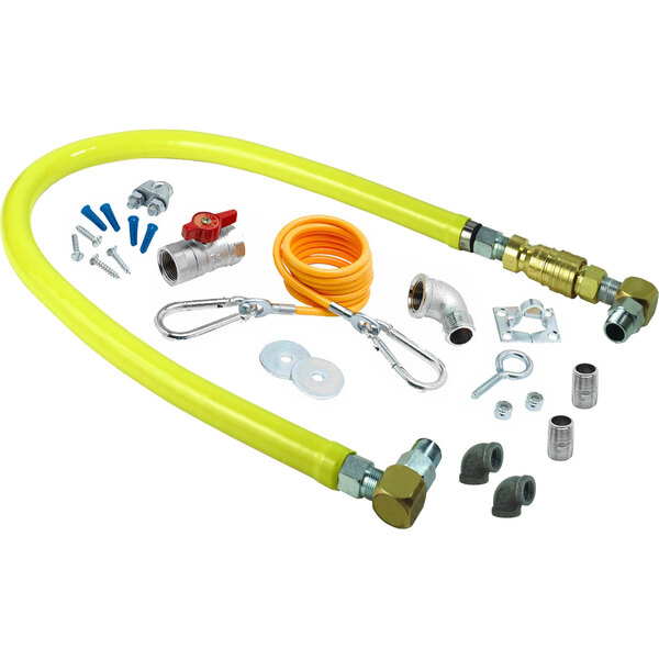 T&S HG-4C-48SK-PS Safe-T-Link 48" Coated Gas Connector Hose with Swivel ...