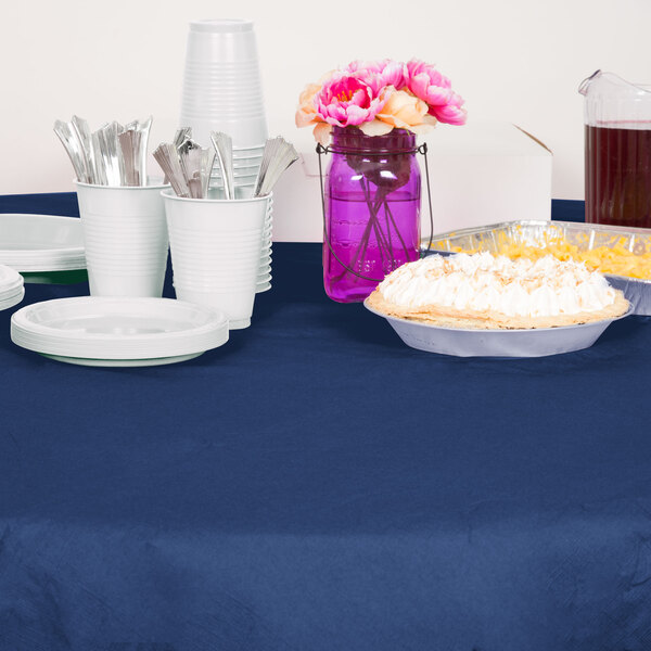 Creative Converting 923278 82" Navy Blue OctyRound Tissue / Poly Table ...