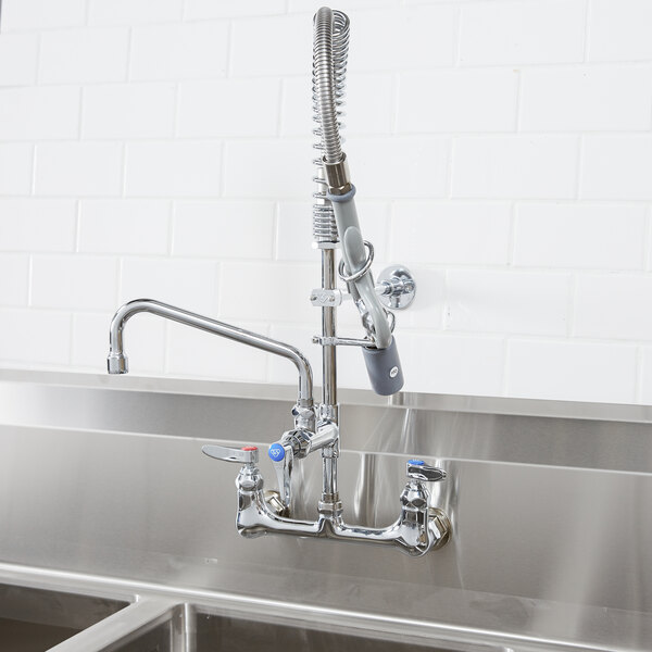 T&S MPY-8WLN-08 EasyInstall Wall Mounted 22 1/4" High Mini Pre-Rinse ...