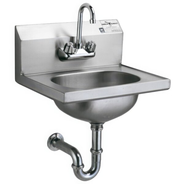 Eagle Group HSA-10-FA Hand Sink with Gooseneck Faucet, P-Trap, Tail ...