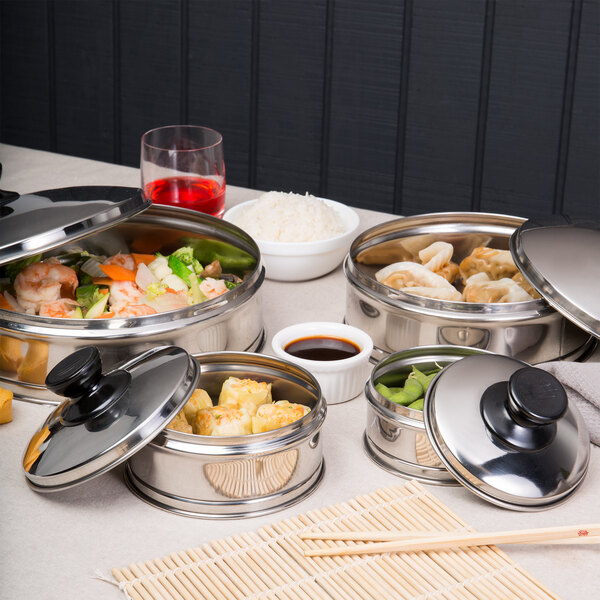Town 33604 4 1/2" Stainless Steel Dim Sum Steamer Cover - 12/Pack