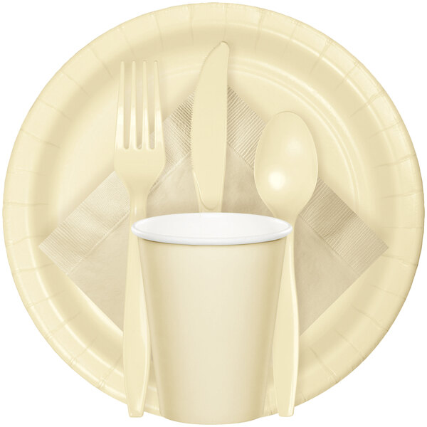Creative Converting 79161B 7" Ivory Paper Plate - 240/Case