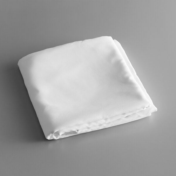 Intedge 90" x 90" Square White 100% Polyester Hemmed Cloth Table Cover