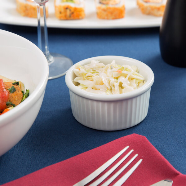 Tuxton BPX-0502 5 oz. Porcelain White Fluted China Ramekin - 48/Case