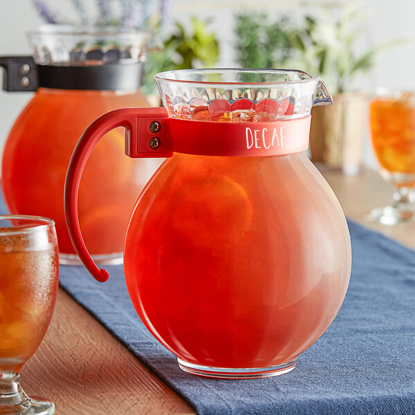 GET P-4091 90 oz. Customizable Tahiti Clear Plastic Pitcher with Rio ...