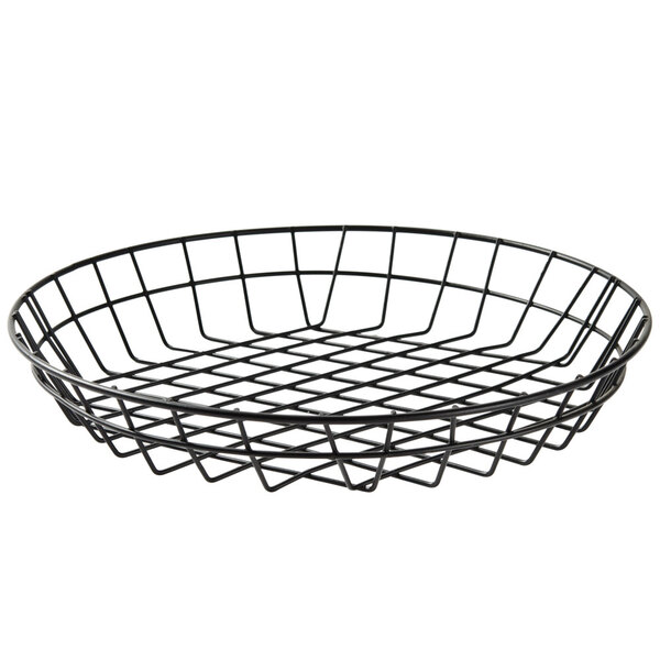 American Metalcraft WIB120 Black Round Wire Basket - 12" x 2"