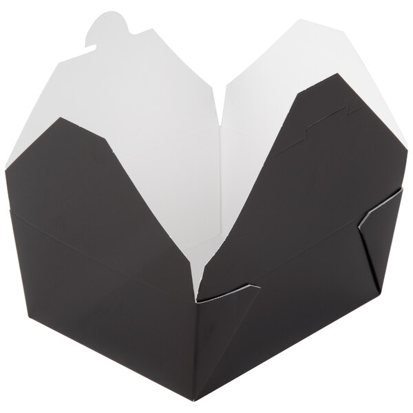 Fold-Pak 08BPBLACKM Bio-Pak 6" x 5" x 2" Black Microwavable Paper #8 ...