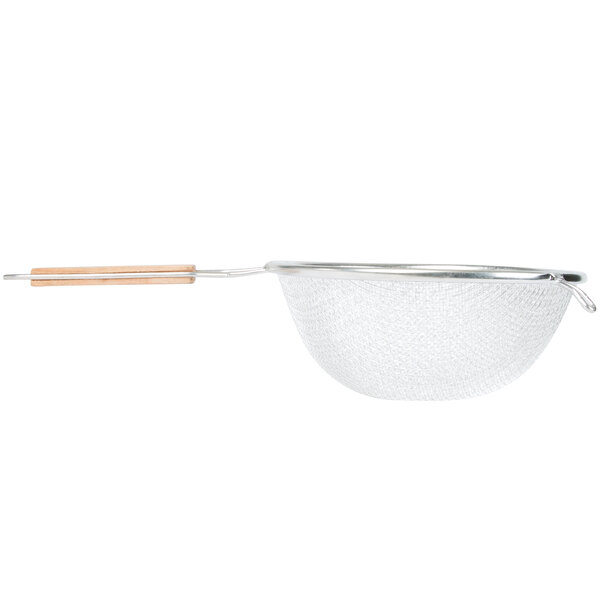 Tablecraft 98 7 3/4" Medium Tin Double Mesh Strainer