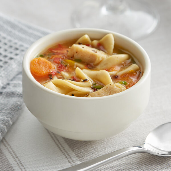 Tuxton BEB-080 8 oz. Eggshell Stackable China Soup Cup - 24/Case