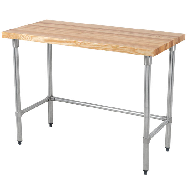 Eagle Group MT2448GT Wood Top Work Table with Galvanized Base - 24" x 48"