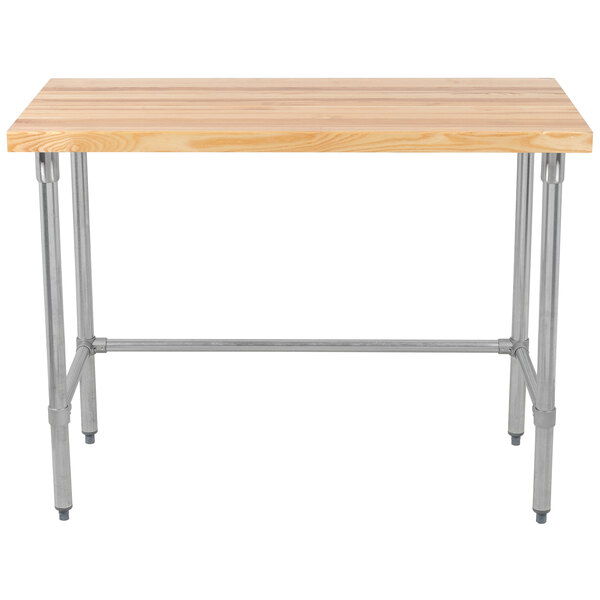 Eagle Group MT2448GT Wood Top Work Table with Galvanized Base - 24" x 48"