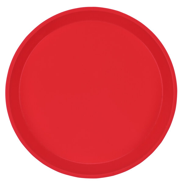Cambro 1100510 11" Round Signal Red Customizable Fiberglass Camtray ...
