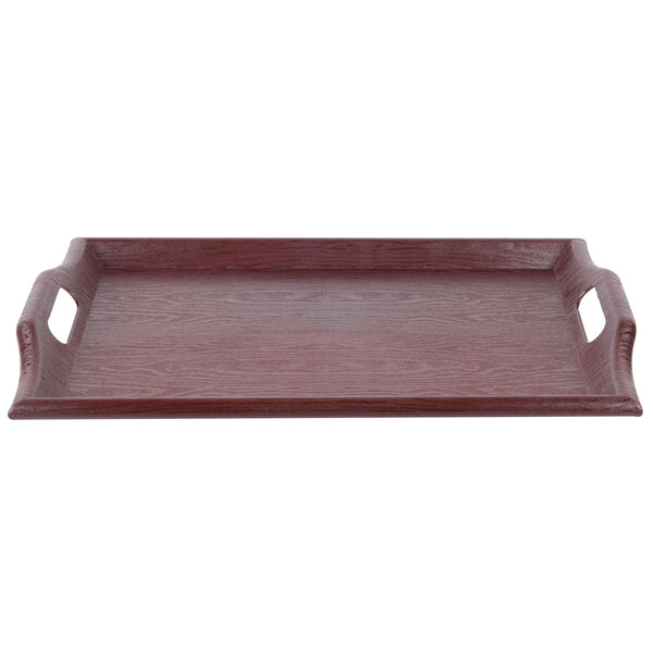 GET RST-2517-1-M 25" x 16" Plastic Room Service Tray - Mahogany