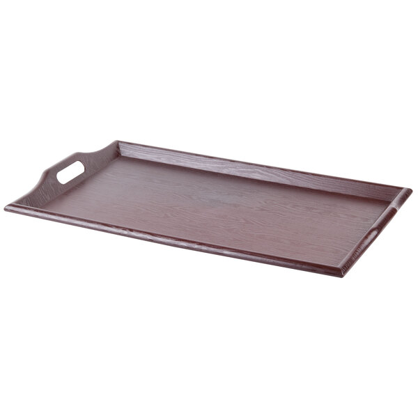 GET RST-2517-1-M 25" x 16" Plastic Room Service Tray - Mahogany