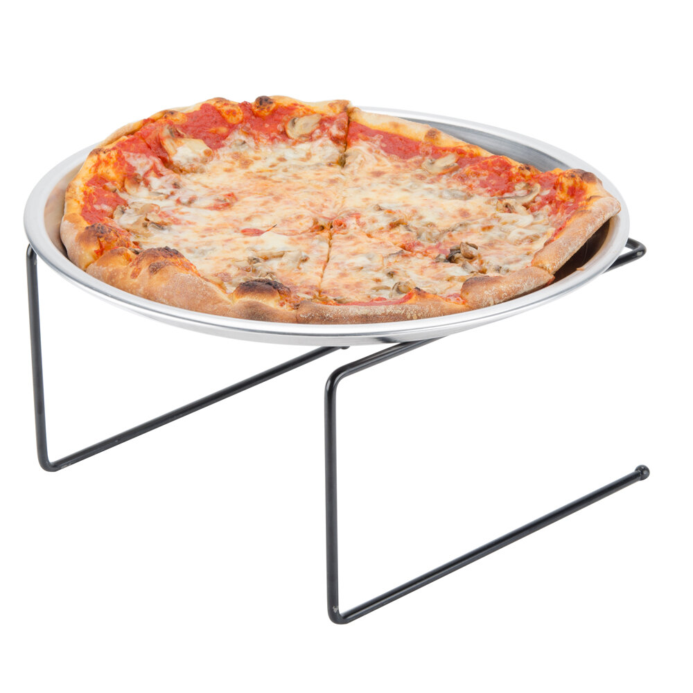 American Metalcraft BUS312 12" x 12" x 7" Black Universal Pizza Stand