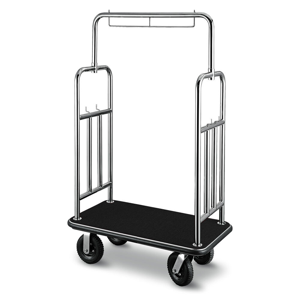 CSL 2799BK-010-BLK Stainless Steel Finish Deluxe Bellman's Cart with ...