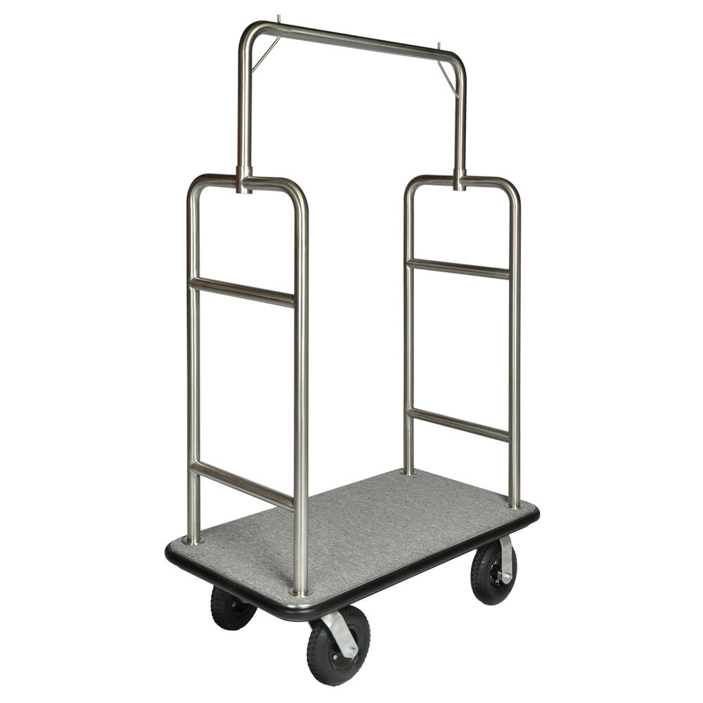 CSL 2599BK-010-GRY Stainless Steel Finish Heavy Duty Bellman's Cart ...