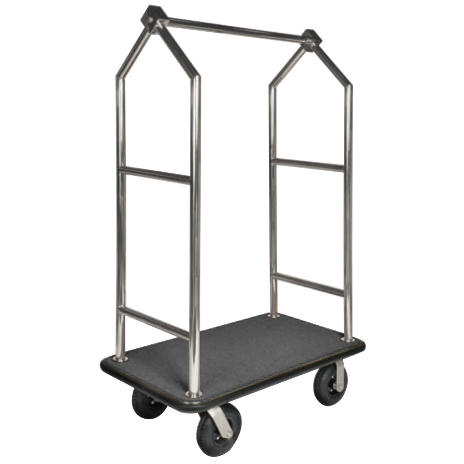 CSL 2699BK-010-GRY Stainless Steel Finish Heavy Duty Bellman's Cart ...