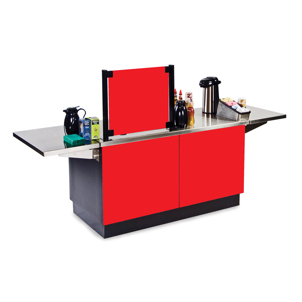 Lakeside 6120RD Mobile Stainless Steel Coffee Kiosk With Red Laminate lakeside-6120rd-mobile-stainless-steel-coffee-kiosk-with-red-laminate