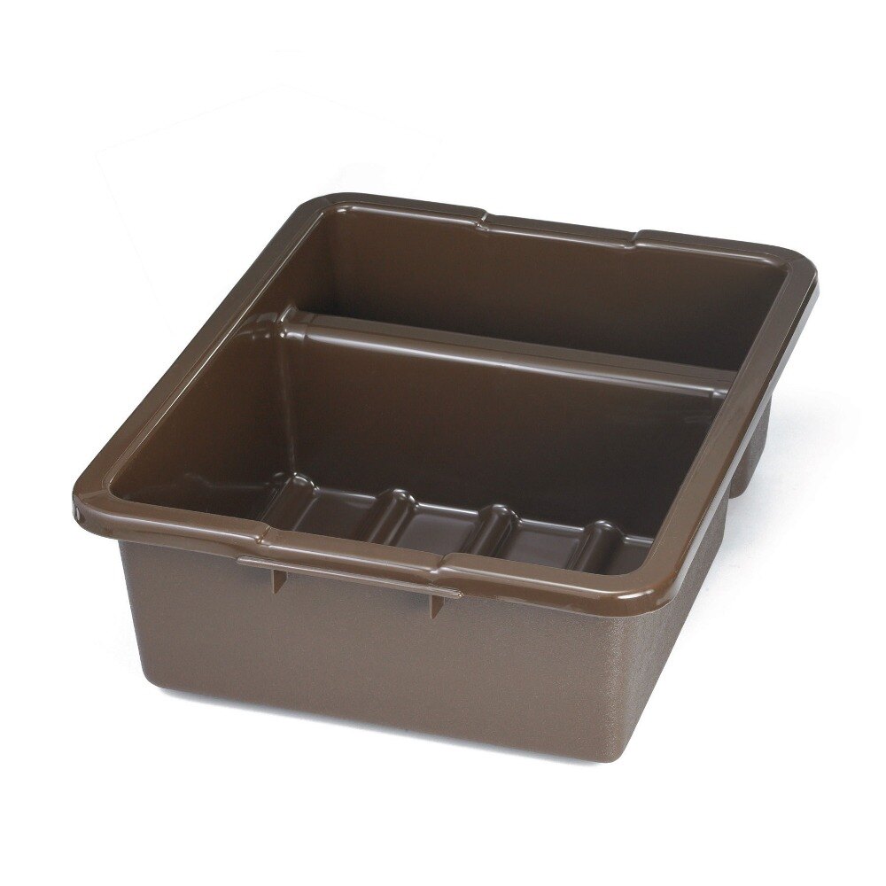 Tablecraft 1547BR 22" x 15" x 7" Polyethylene Plastic Divided Bus Tub ...