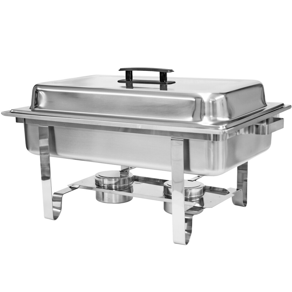 8 Qt. Commercial Stainless Steel Rectangular Full Size Welded Chafer Set