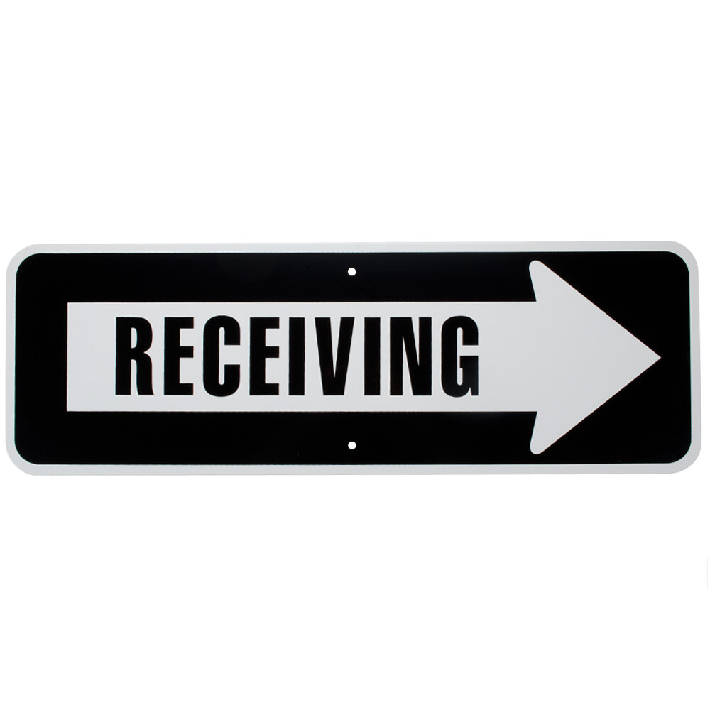 "Receiving" Arrow Aluminum Composite Sign - 36" x 12" PA-05