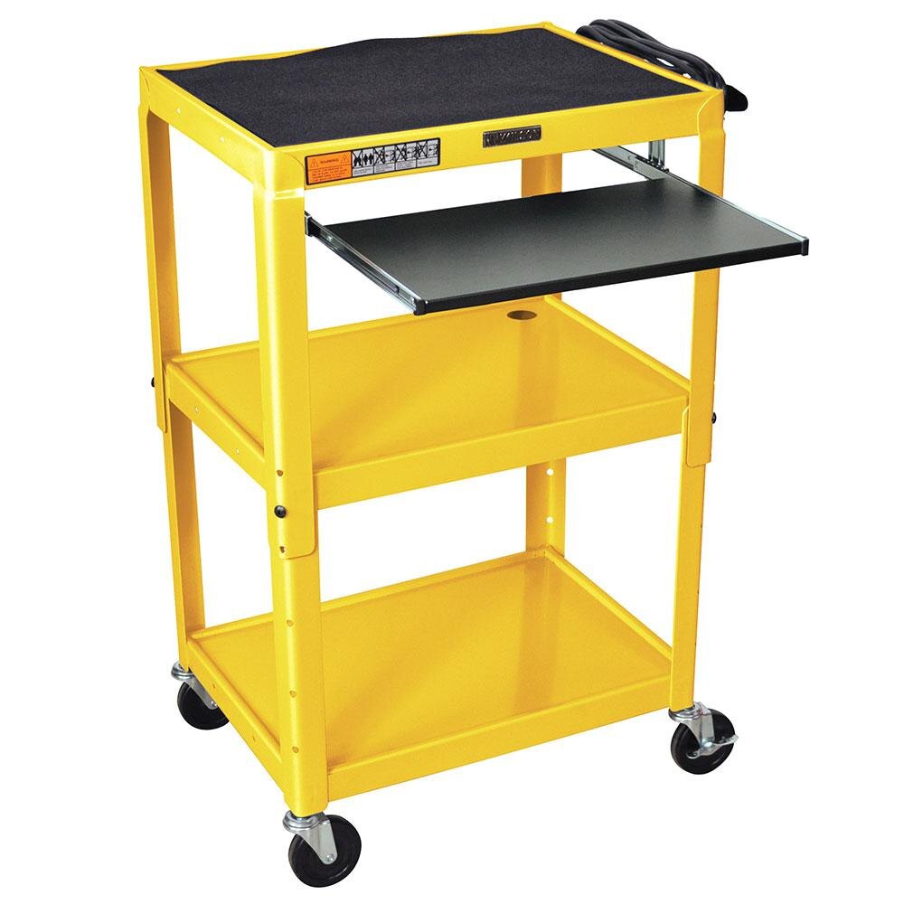 Luxor / H. Wilson AVJ42KB-YW Yellow Mobile Computer Cart / Workstation ...