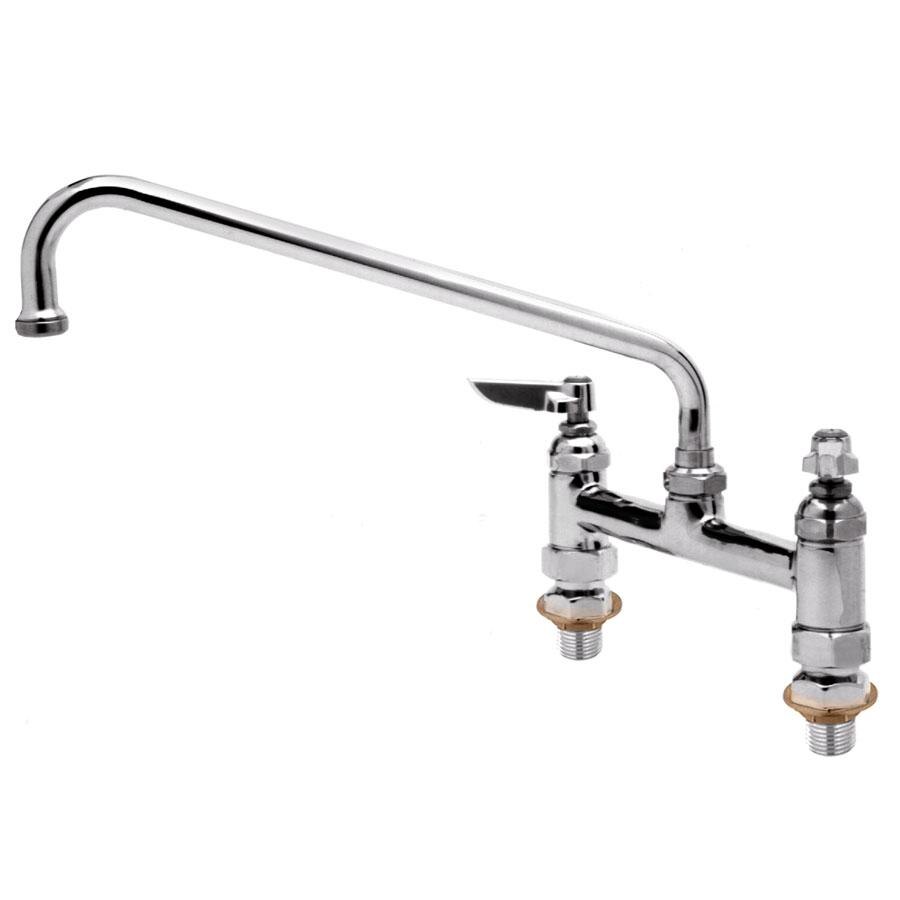 T&S B-0221-CC-CR Deck Mount Mixing Faucet with 8" Centers and Cerama ...