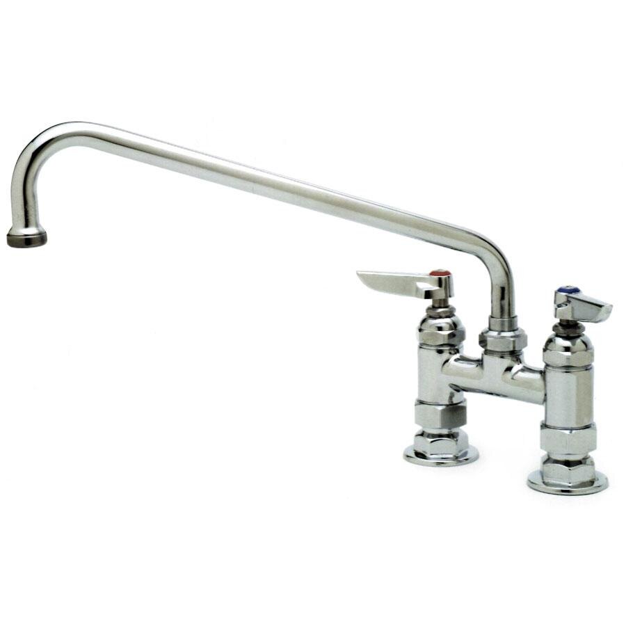 T&S B-0228-CR Deck Mount Faucet with 4" Adjustable Centers and Cerama ...
