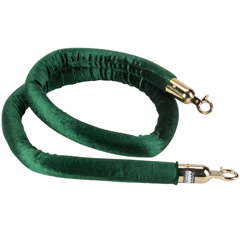 Aarco Green 6' Rope with Brass Ends for Crowd Control TR-87