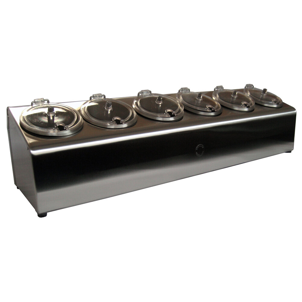 Steril-Sil LTC-6SW 6-Compartment Stainless Steel Condiment Dispenser ...