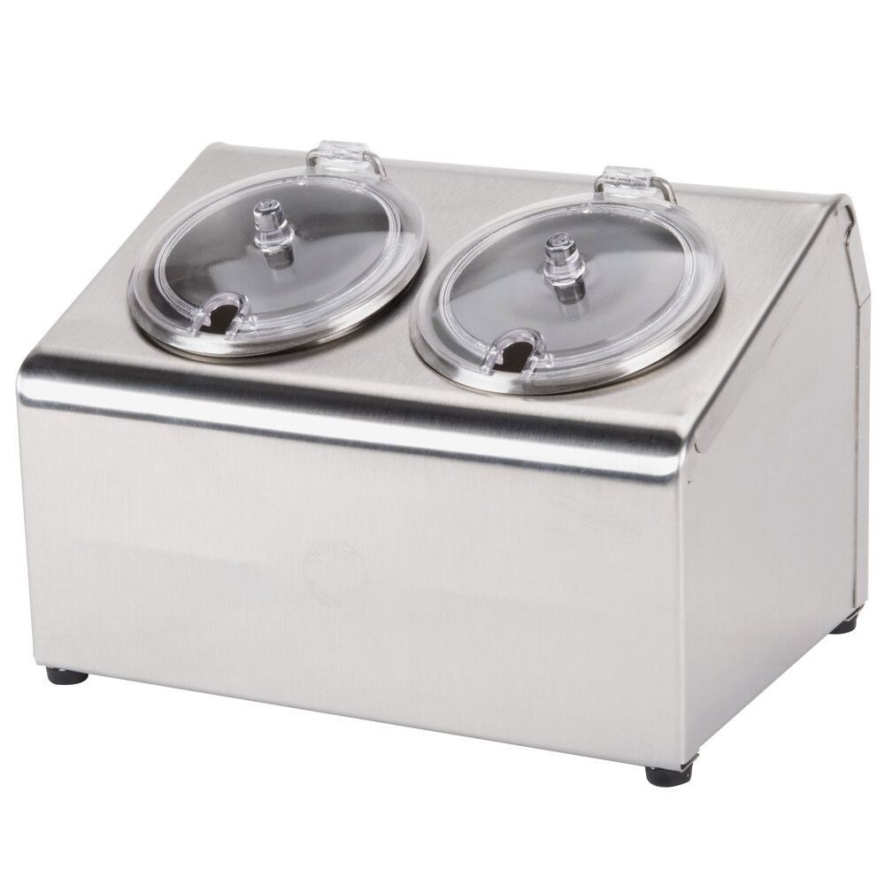 Steril-Sil LTC-2SW 2-Compartment Stainless Steel Condiment Dispenser ...