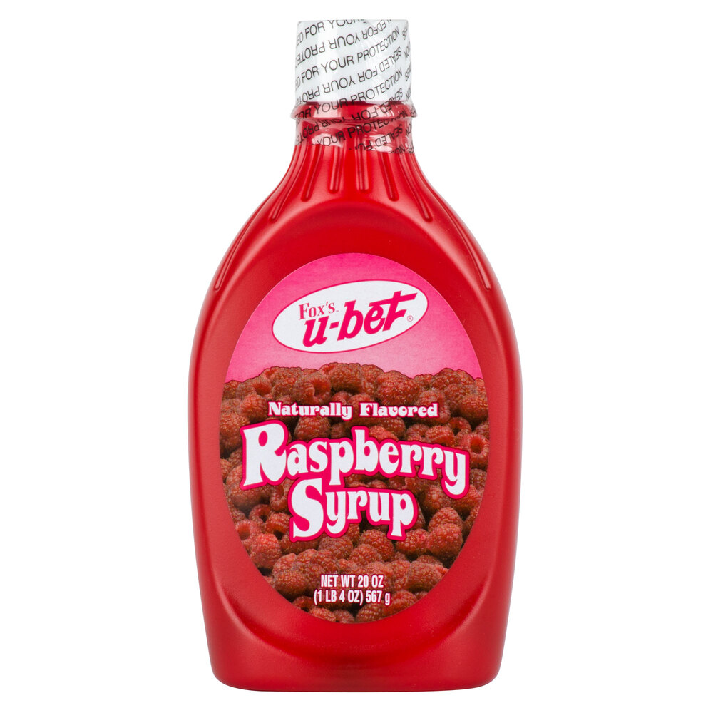 Fox's U-Bet Raspberry Syrup 20 oz. Squeeze Bottle