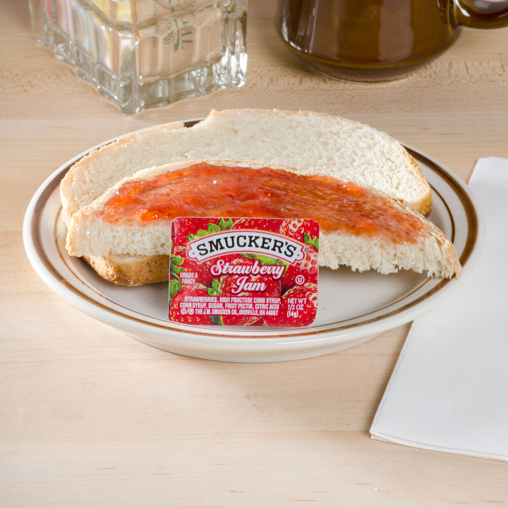 Smucker's Strawberry Jam .5 oz. Portion Cups - 200/Case