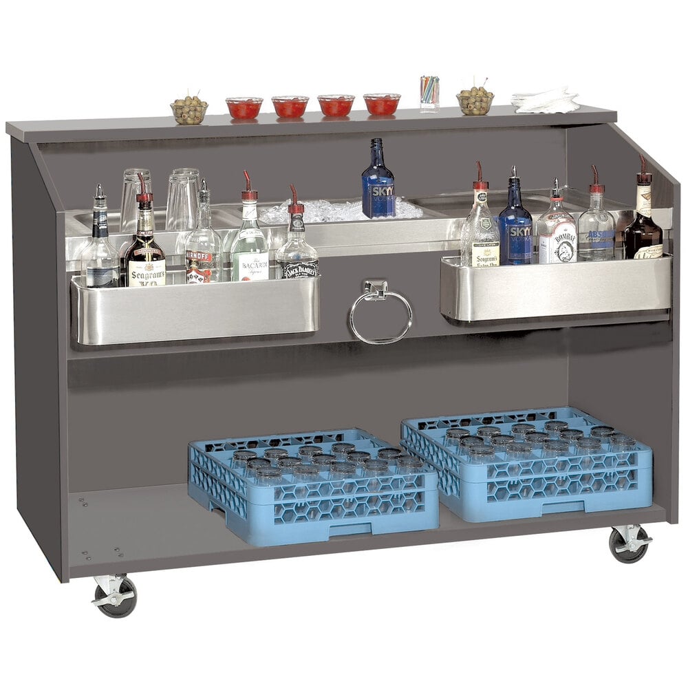 Advance Tabco D-B Portable Bar with Stainless Steel Work Top - 61" x 24 ...