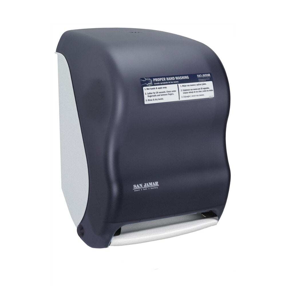 San Jamar T1400TBKHW Smart System Classic Hands Free Roll Towel Dispenser With Hand Washing san-jamar-t1400tbkhw-smart-system-classic-hands-free-roll-towel-dispenser-with-hand-washing