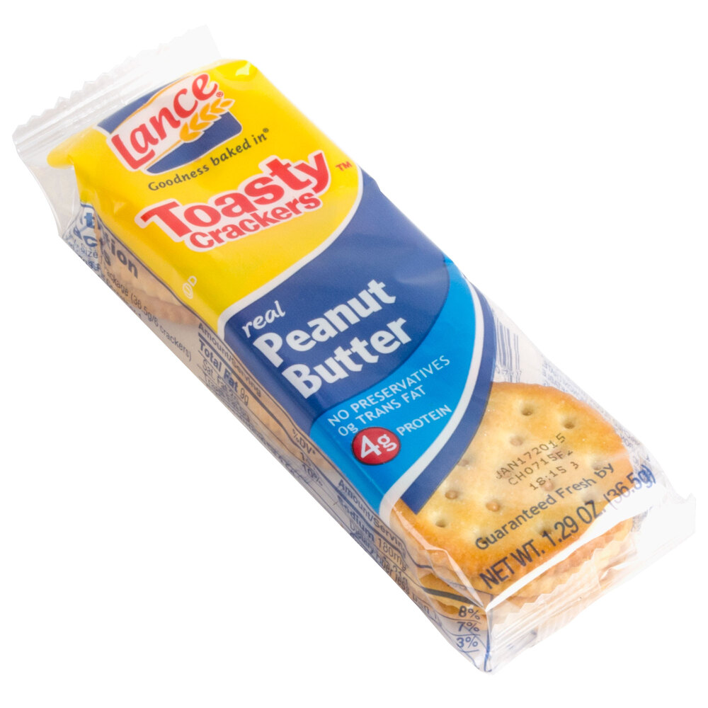 Lance Toasty Peanut Butter Sandwich Crackers 20 Count Box - 6/Case