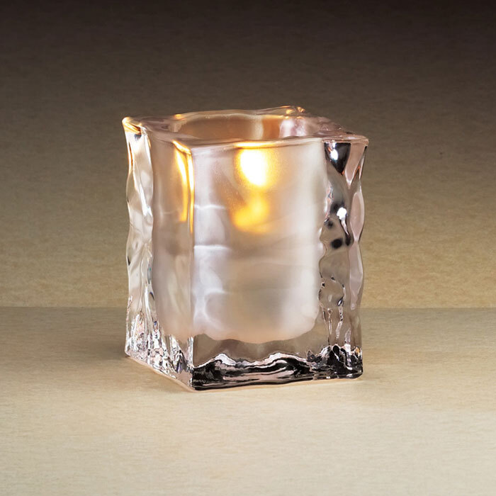 SternoCandleLamp 80140 4" Frosted Ice Cube Lamp