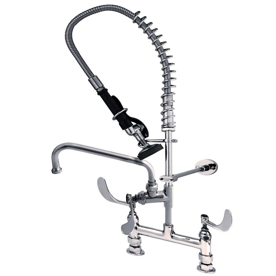 T&S MPZ-8DWN-08-CR EasyInstall Deck Mounted 24 3/4" High Mini Pre-Rinse ...