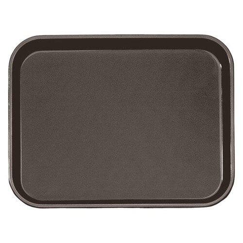 Cambro PT1216167 Brown 12" x 16" Polytread Non-Skid Serving Tray