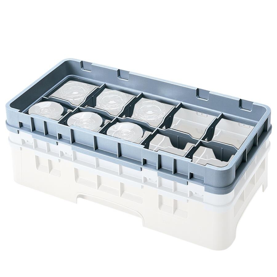 Cambro 8HE2151 Soft Gray 8 Compartment Half Size Half Drop Camrack Extender